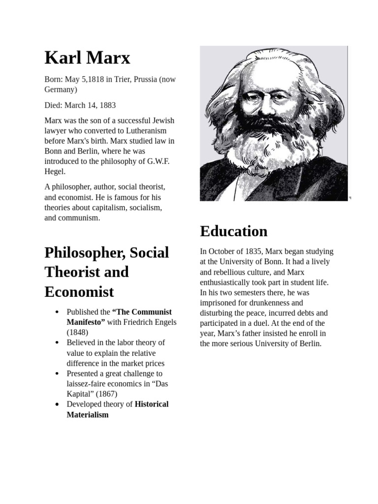 Philosophy-12 KARL MARX | PDF | Karl Marx | Political Economy