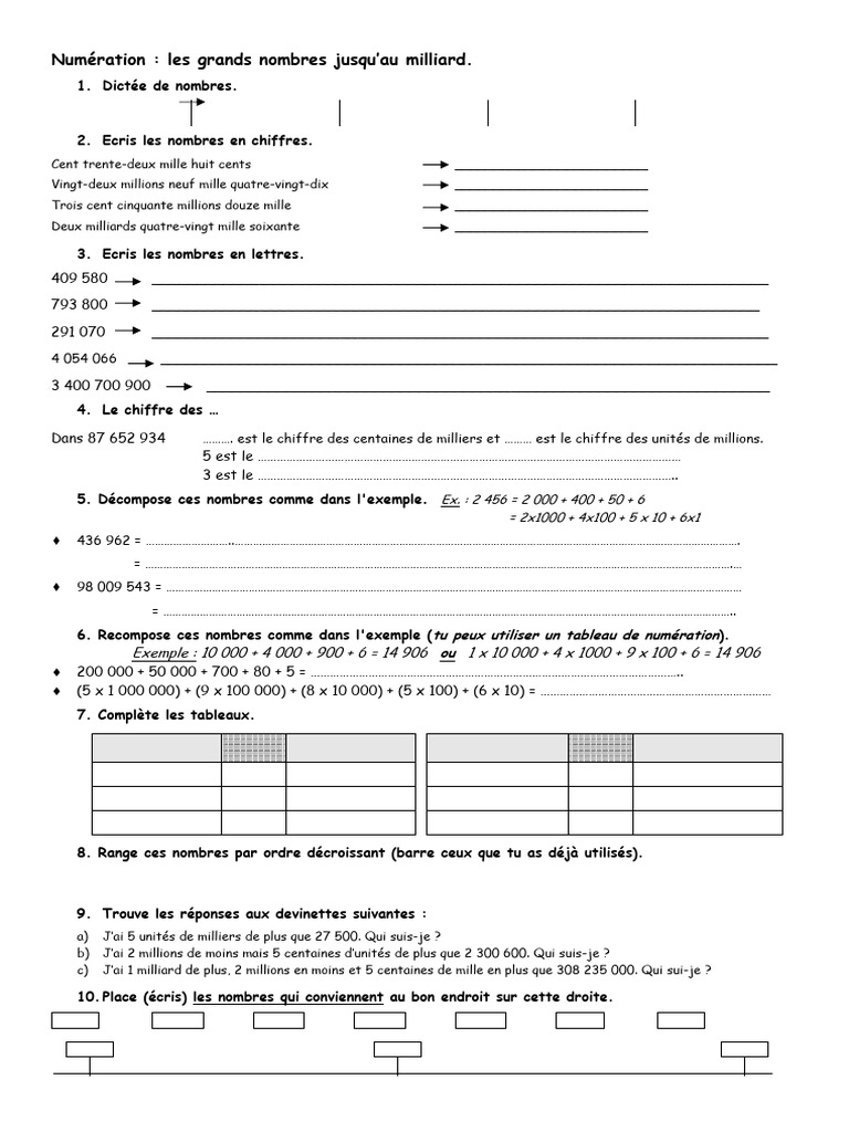 Bv000030.Lkdoc .25 Grands Nombres Jusquau Milliard | PDF