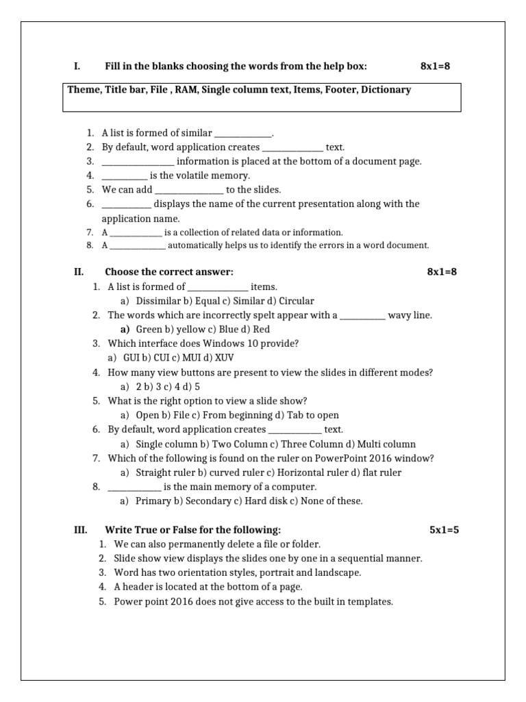 CSC 4TH WORKSHEET | PDF