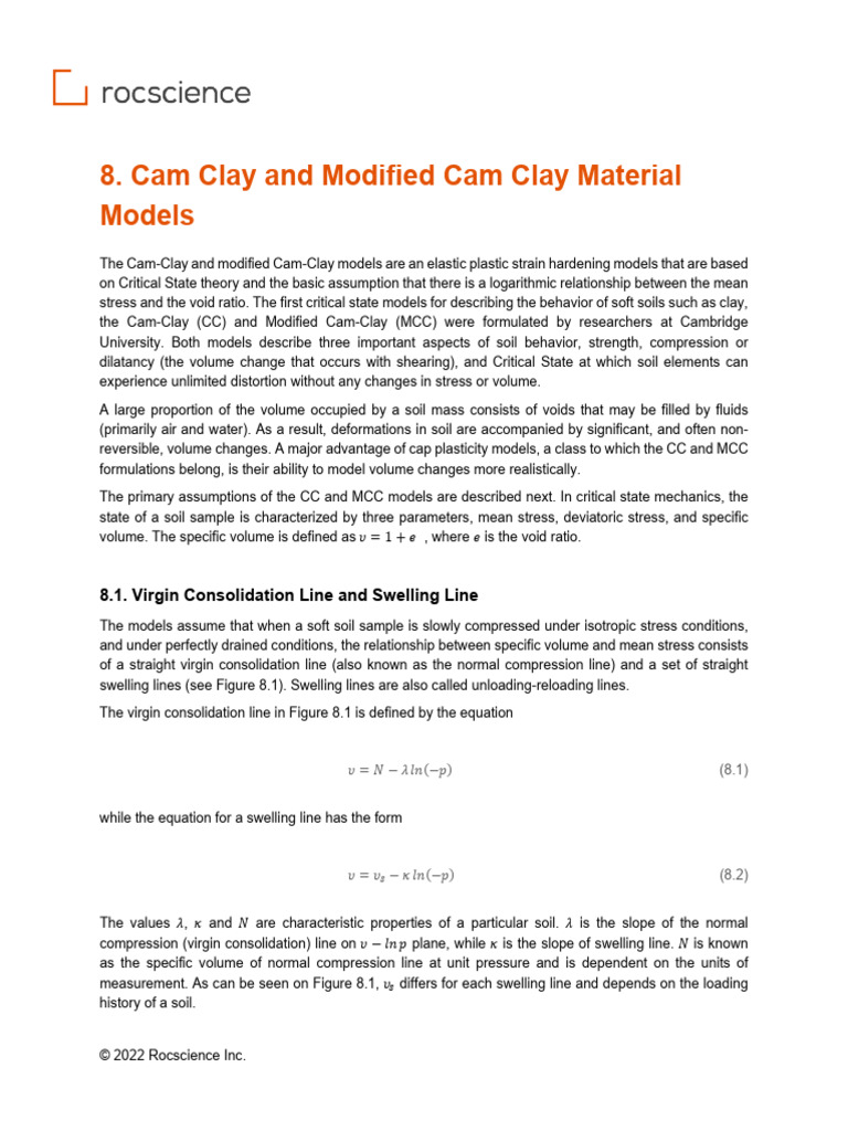 8 Cam Clay and Modified Cam Clay Models | PDF