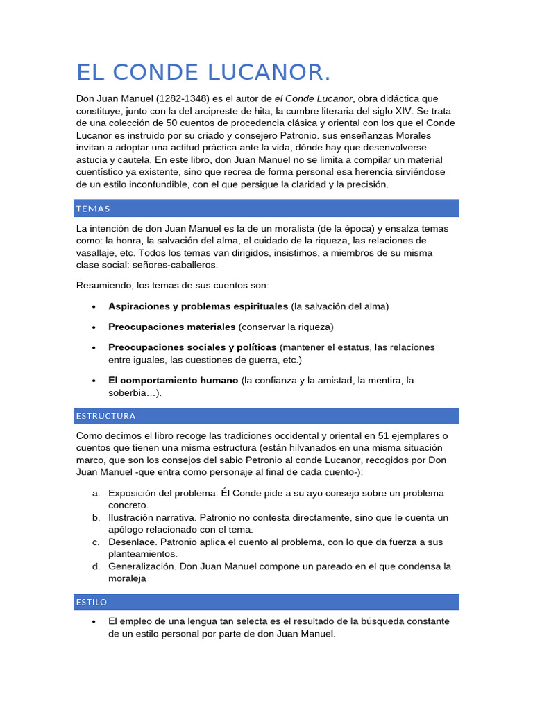 El Conde Lucanor | PDF