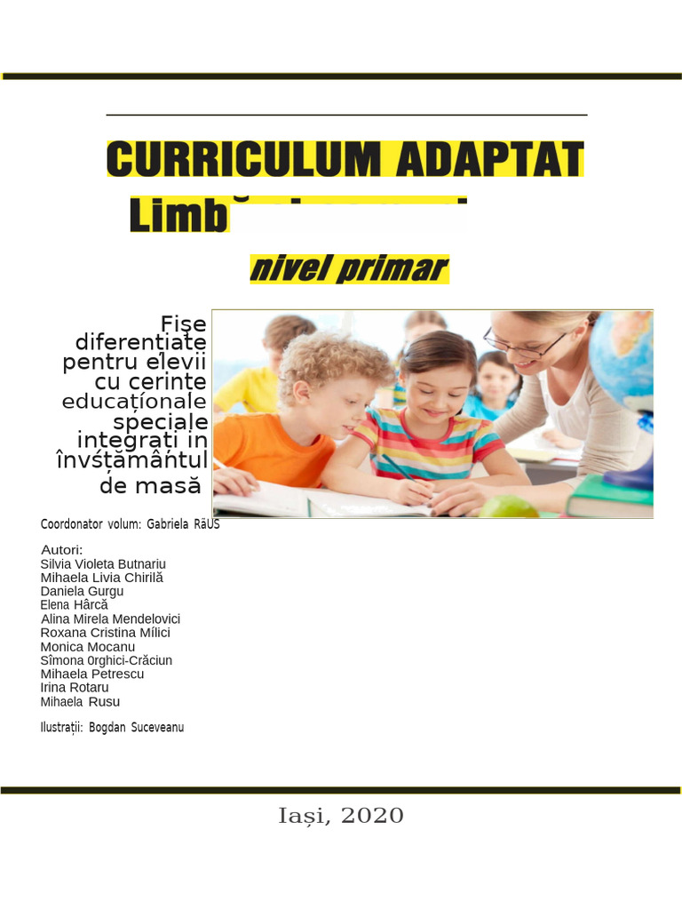 Curriculum Adaptat - Fișe de Lucru Diferențiate Pentru Elevii Cu CES | PDF