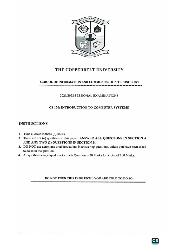 CS 120 Sessional (2022) | PDF