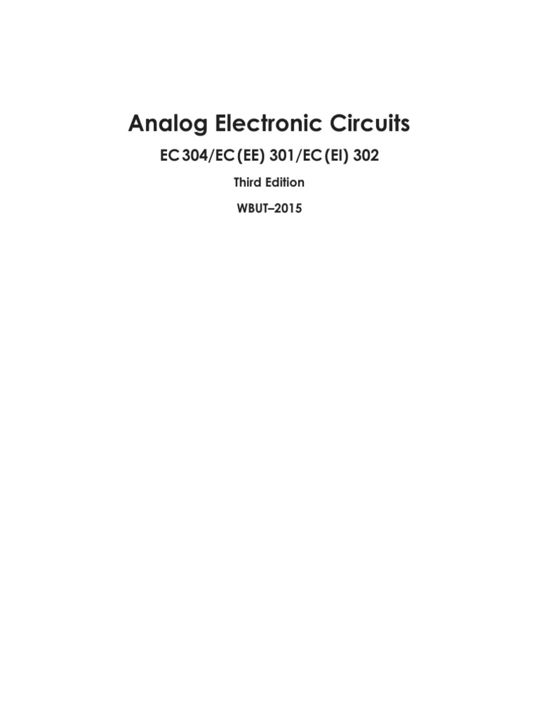 Analog Electronic Circuits Wbut 2015 3nbsped 9789339222086 9339222083 ...