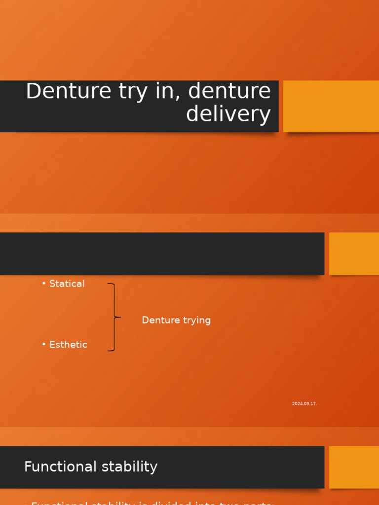 Total Removable Denture Try In, Delivery | PDF