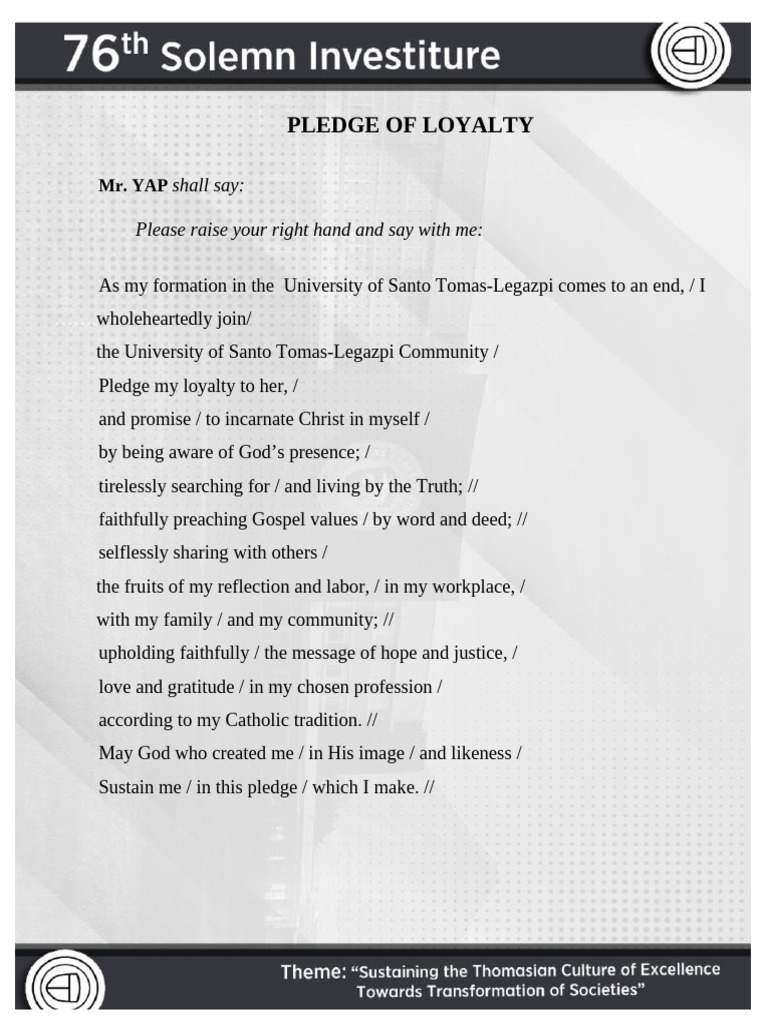 PLEDGE OF LOYALTY | PDF