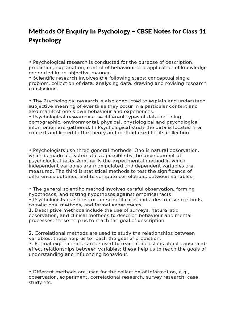 Psychology ch-2 Notes | PDF