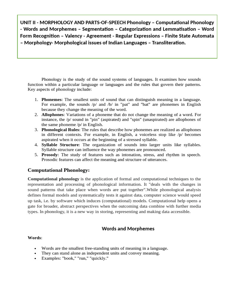 Unit Ii NLP Notes Final-1 | PDF