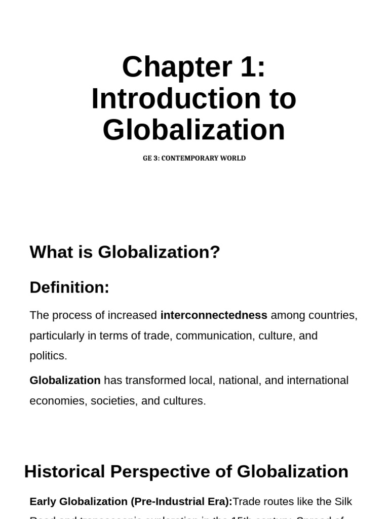 Chapter 1 Intro to Globalization | PDF