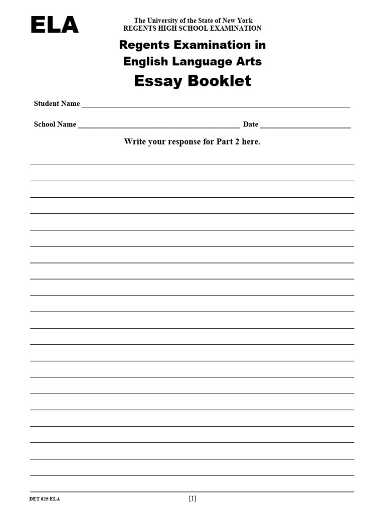 ELA Essay Booklet | PDF