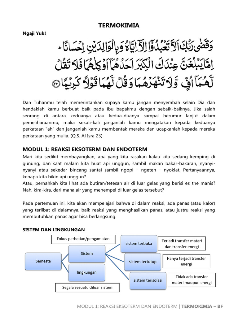 Modul Termokimia Full | PDF