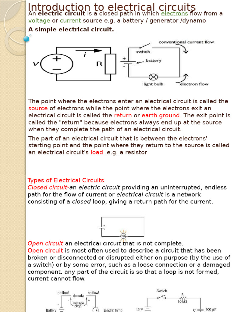 Topic 1-Introduction To Electrical Circuits | PDF