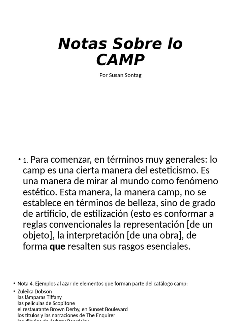Notas Sobre Lo CAMP | PDF | Estilo | Arte