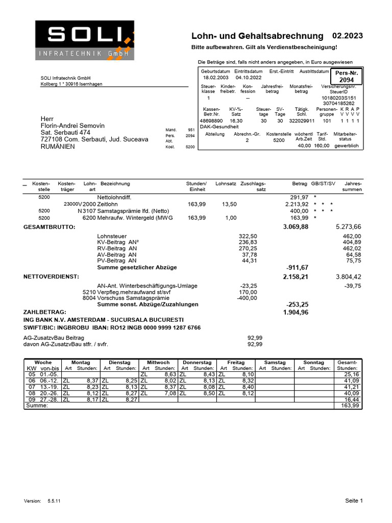 Lohnabrechnung | PDF
