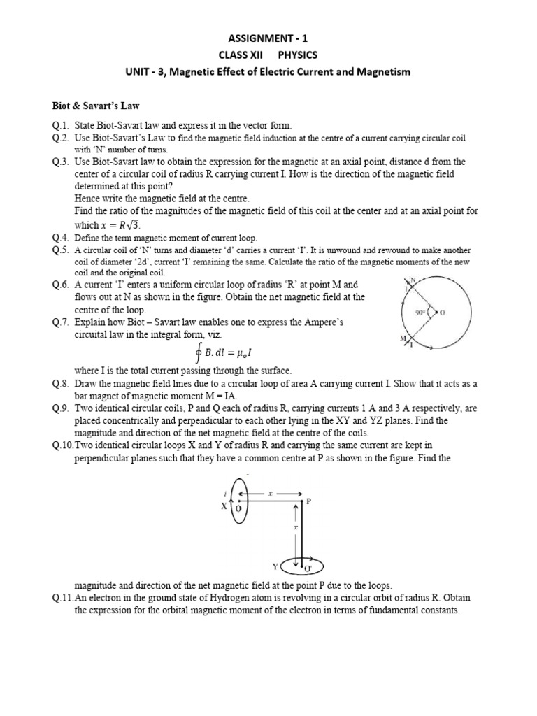 Magnetic Effect and Magnetism 2024-25 | PDF | Magnetic Field | Electron