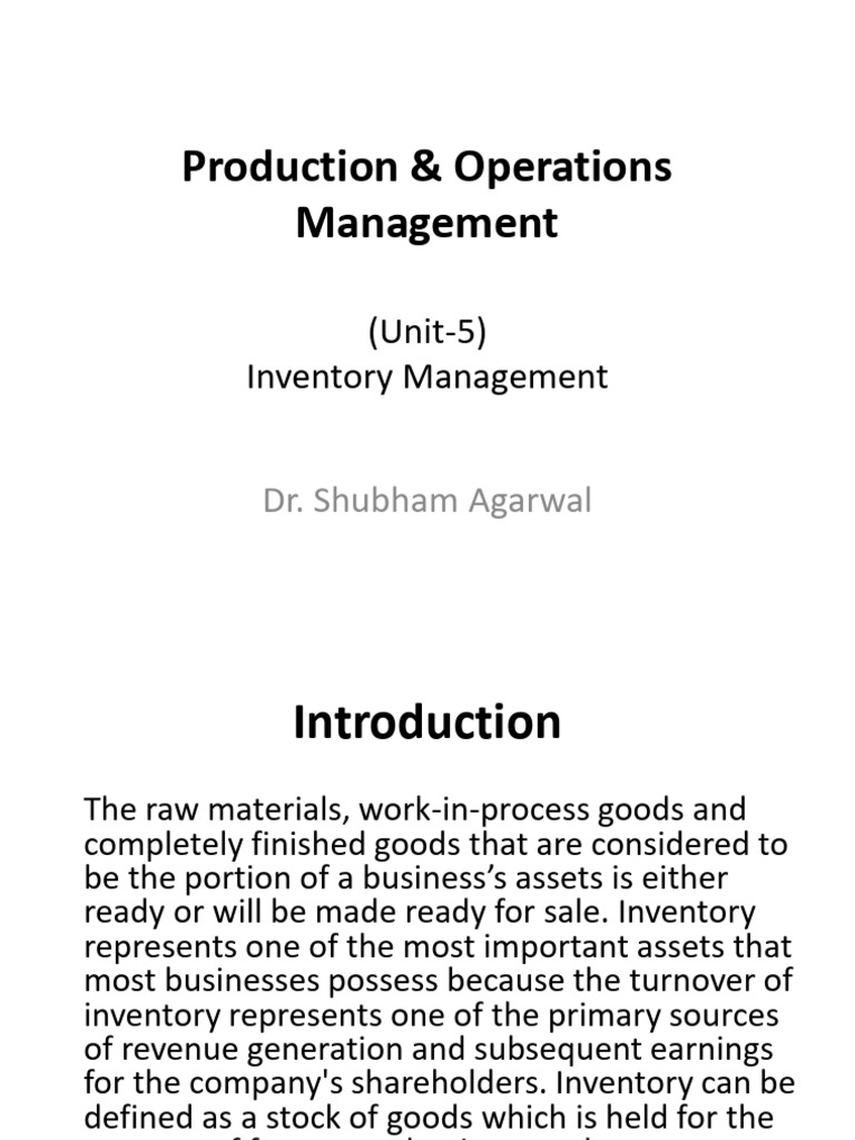 Inventory Management | PDF