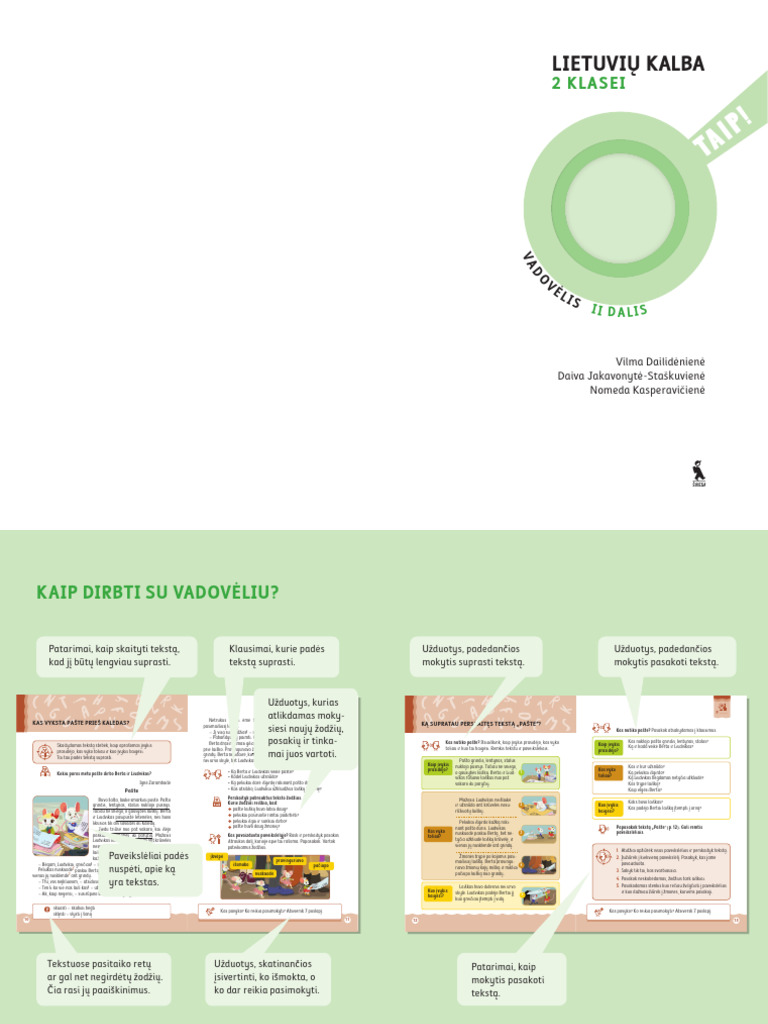 Lietuvių Kalbos Vadovėlis TAIP 2 Klasei 2 Dalis | PDF