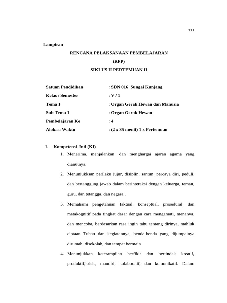 RPP Siklus Ii Pert 2 | PDF