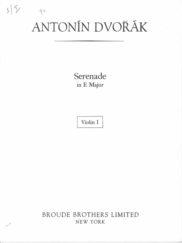 Dvorak - Serenade For Strings - Violin 1 | PDF