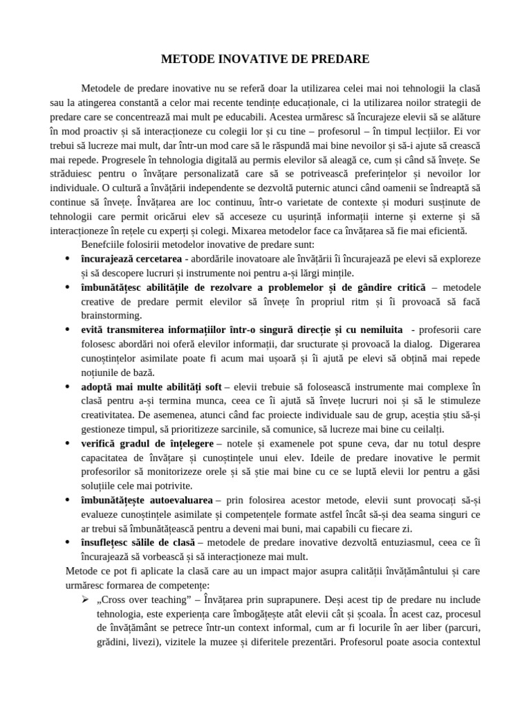 Metode Inovative in Era Digitala | PDF