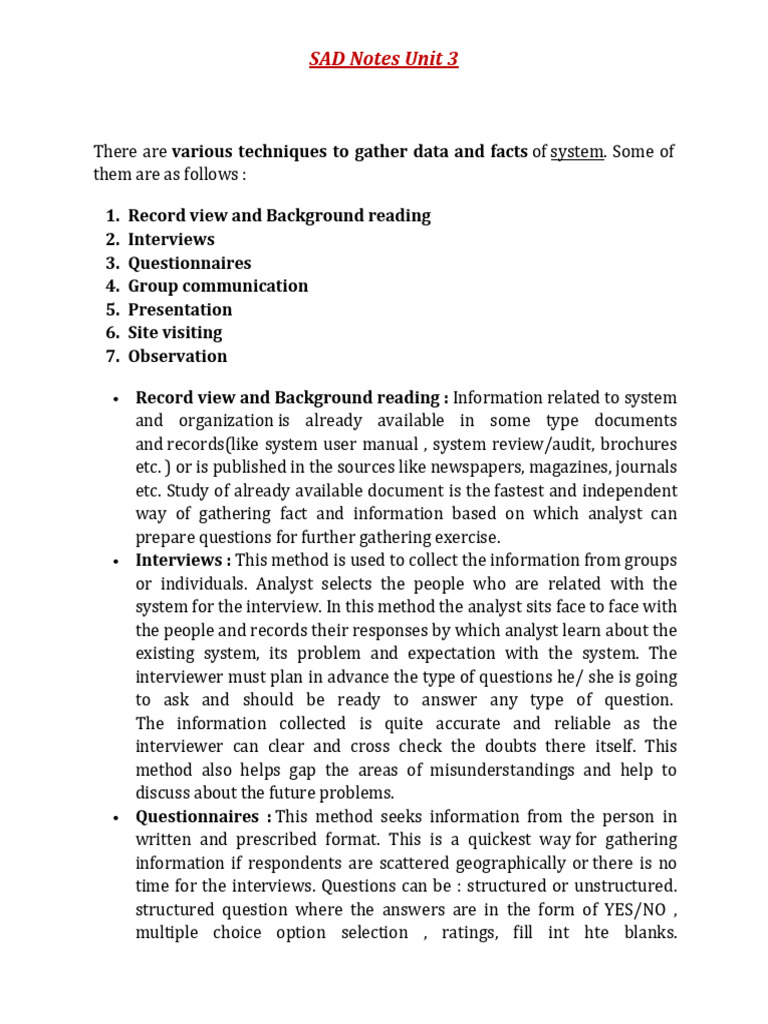 Notes SAD Unit 3 | PDF