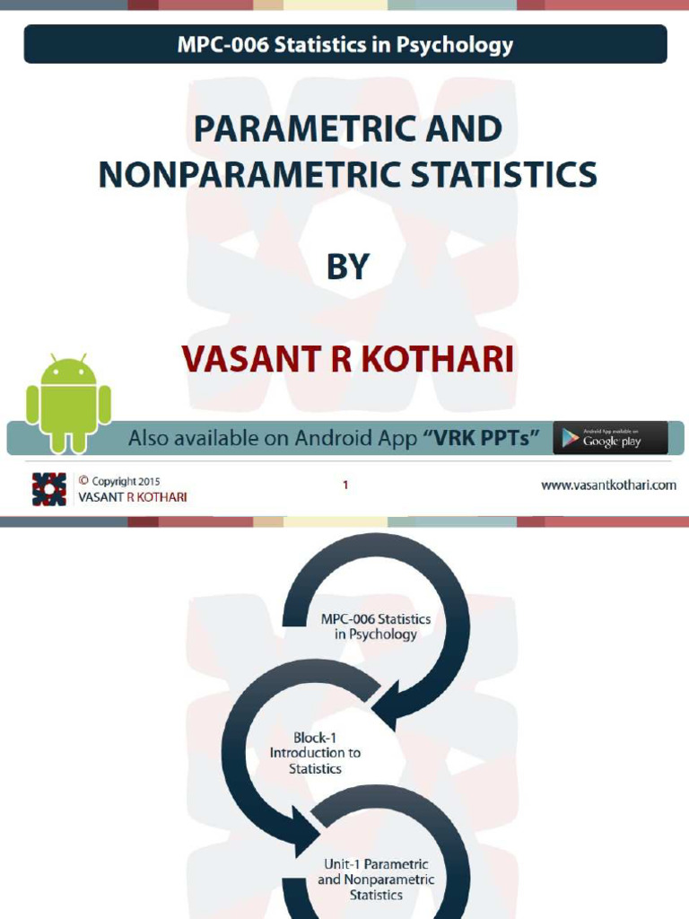 Parametric and Non-Parametric Statistics | PDF