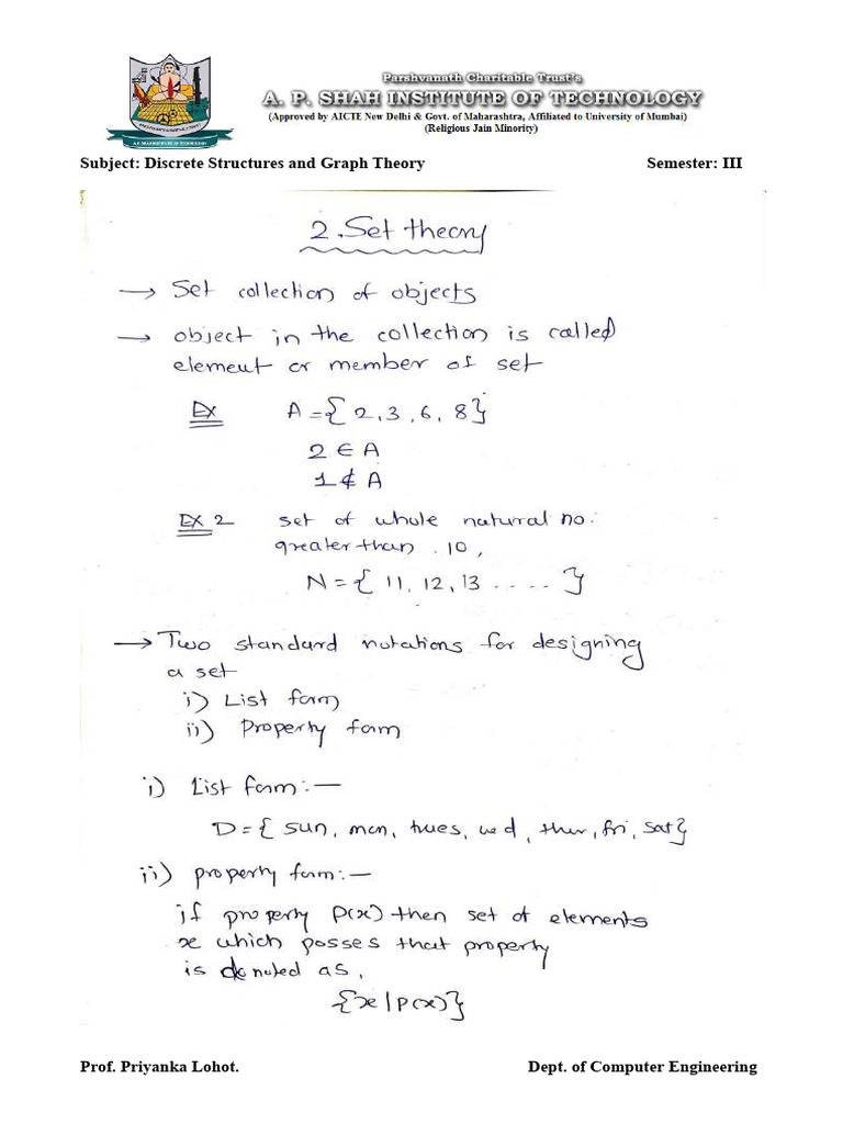 Set Theory Notes | PDF