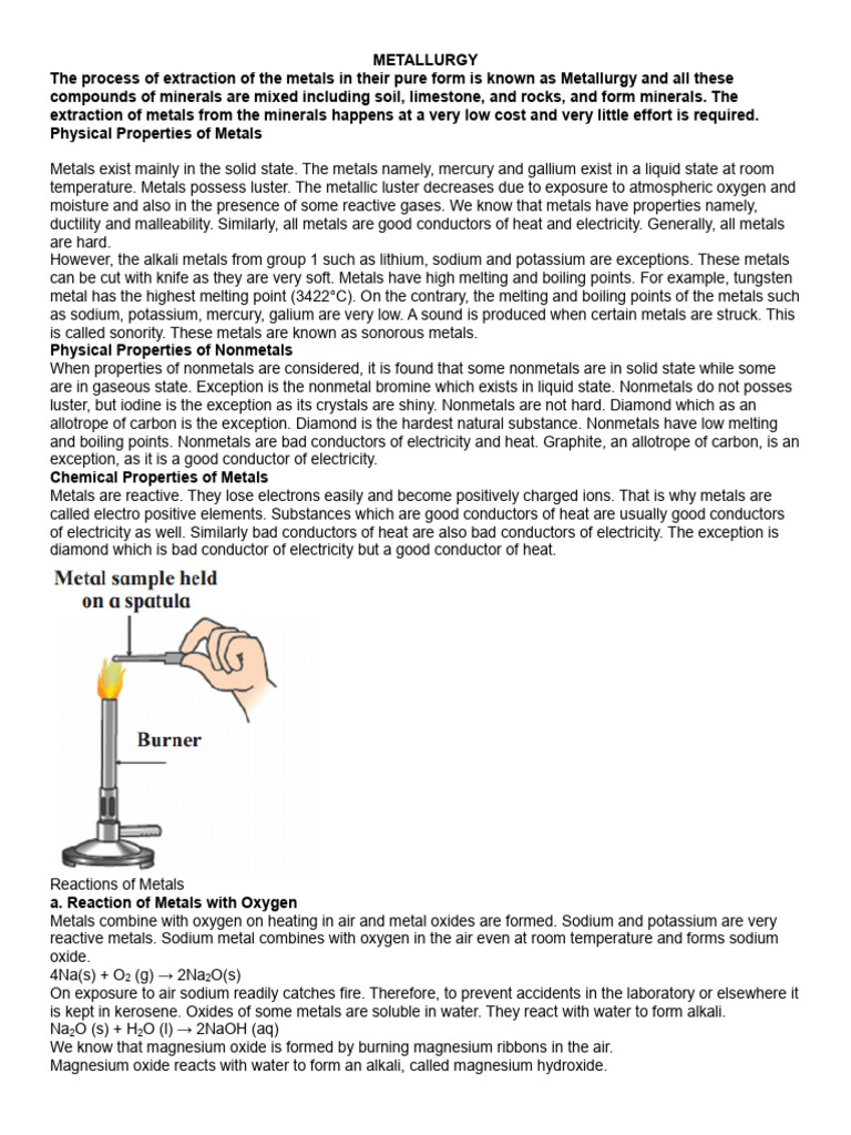 Metallurgy Notes | PDF