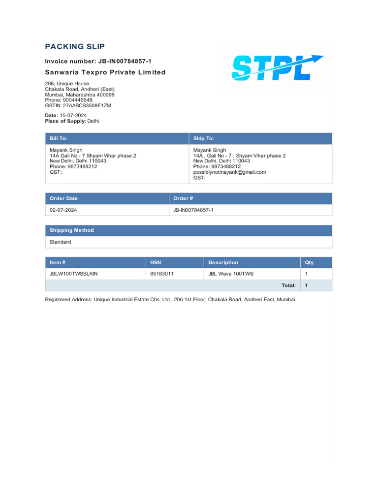 JBL Invoice | PDF | Invoice | Accounting