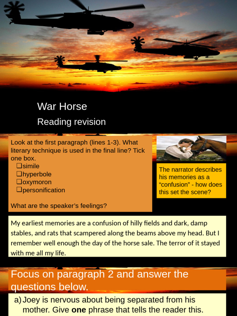 War Horse Extract Practice | PDF
