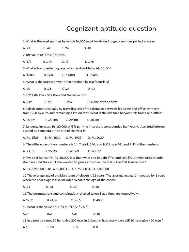 CTS Aps Question | PDF