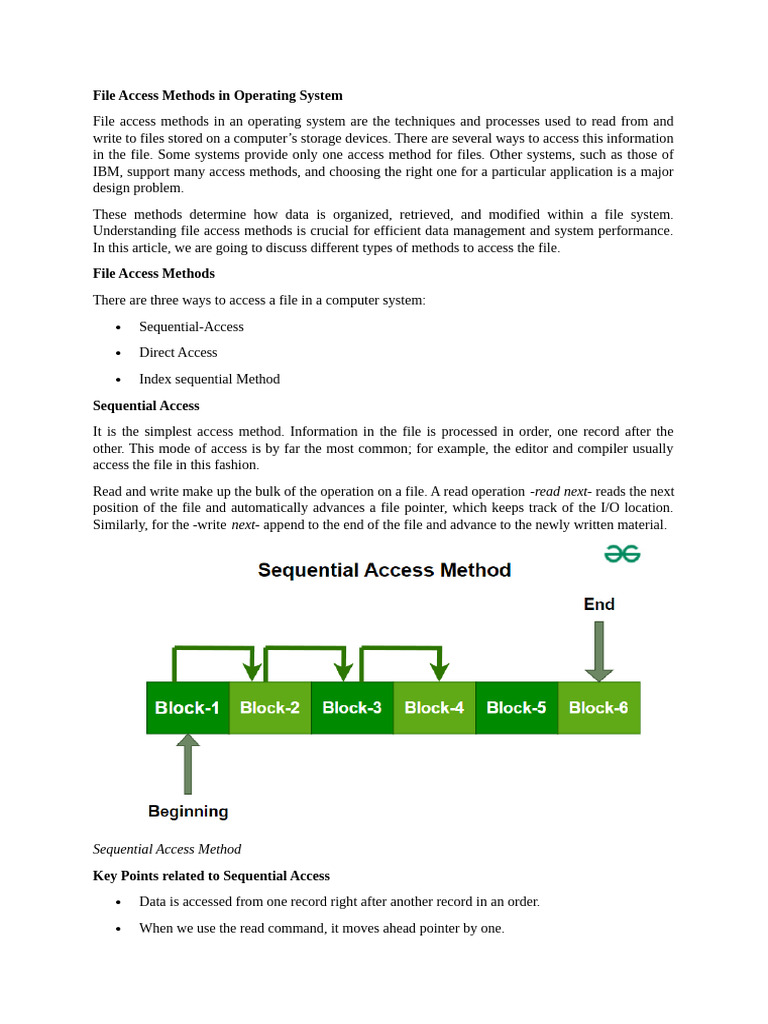 File Access Method Unit 2 | PDF