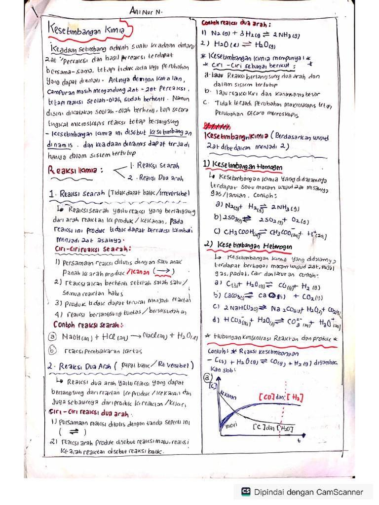 Kesetimbangan Kimia Materi | PDF