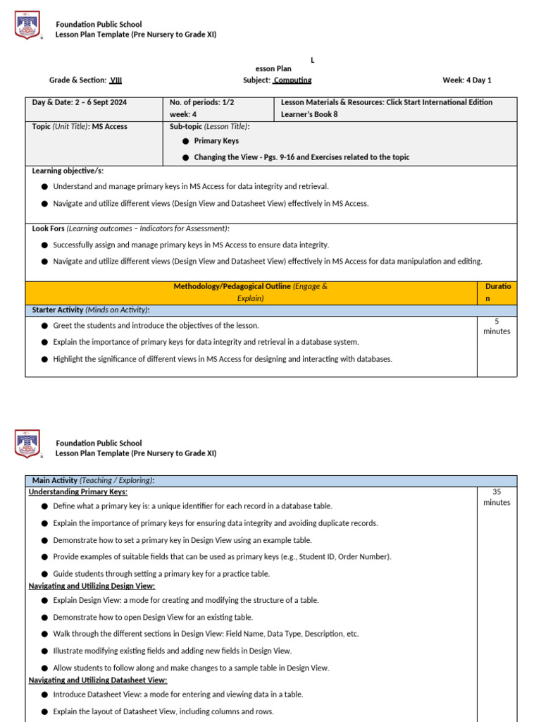 Week 4 Grade 8 CS | PDF | Learning | Lesson Plan