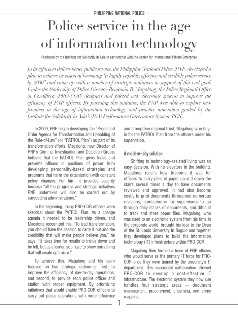 2015 Case Study Philippine National Police | PDF | Police | Innovation