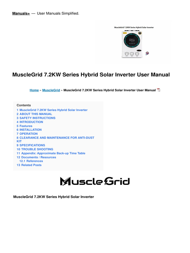 7 2kw Series Hybrid Solar Inverter Manual | PDF | Battery Charger ...