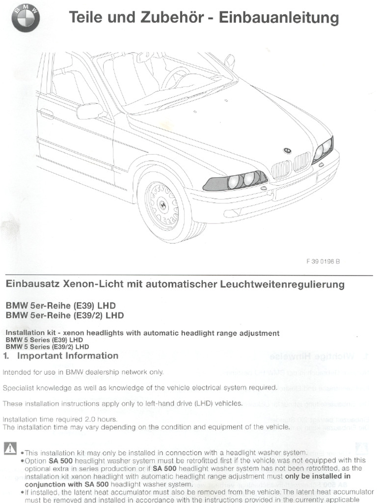 BMW E39 Halo Install | PDF