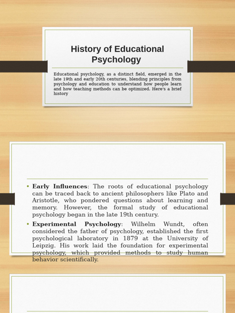 History of Educational Psychology | PDF