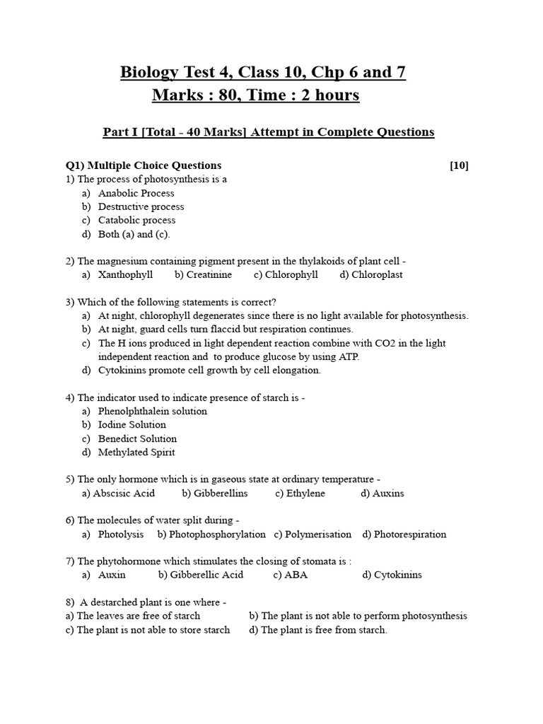 Biology Test 4 | PDF