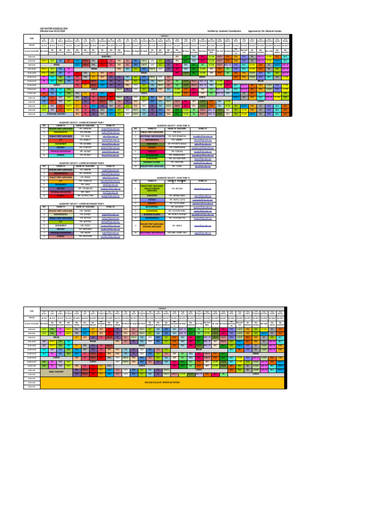 SJIS Master Timetable 2024 - Semester 1 - 2024 - Version 1.1 | PDF