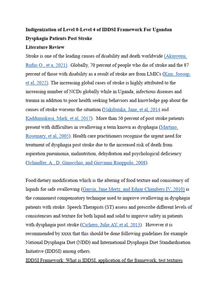 Indigenization of Level 0-Level 4 of IDDSI Framework For Ugandan ...