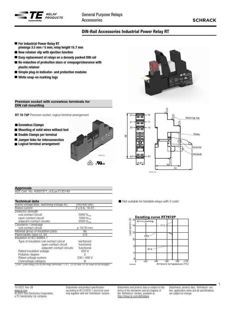 Base para Relé Schrack RT78724 ENG - DS - RTacc - 9-109992 | PDF