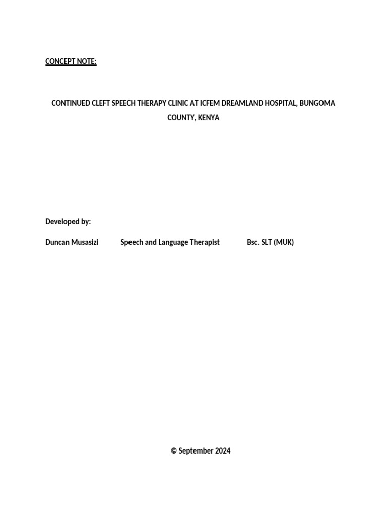 Concept Note SLT Cleft Edited | PDF | Medicine | Clinical Medicine