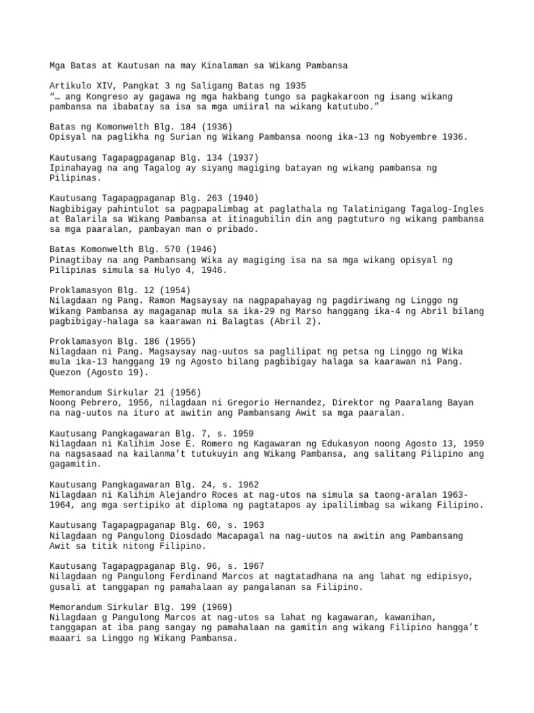 Mga Batas Pangwika With 1792 | PDF