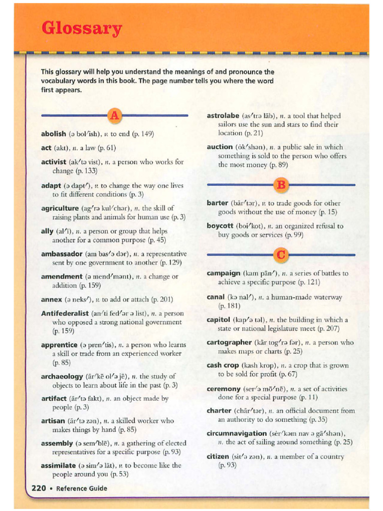 SS U1 Glossary 5th | PDF