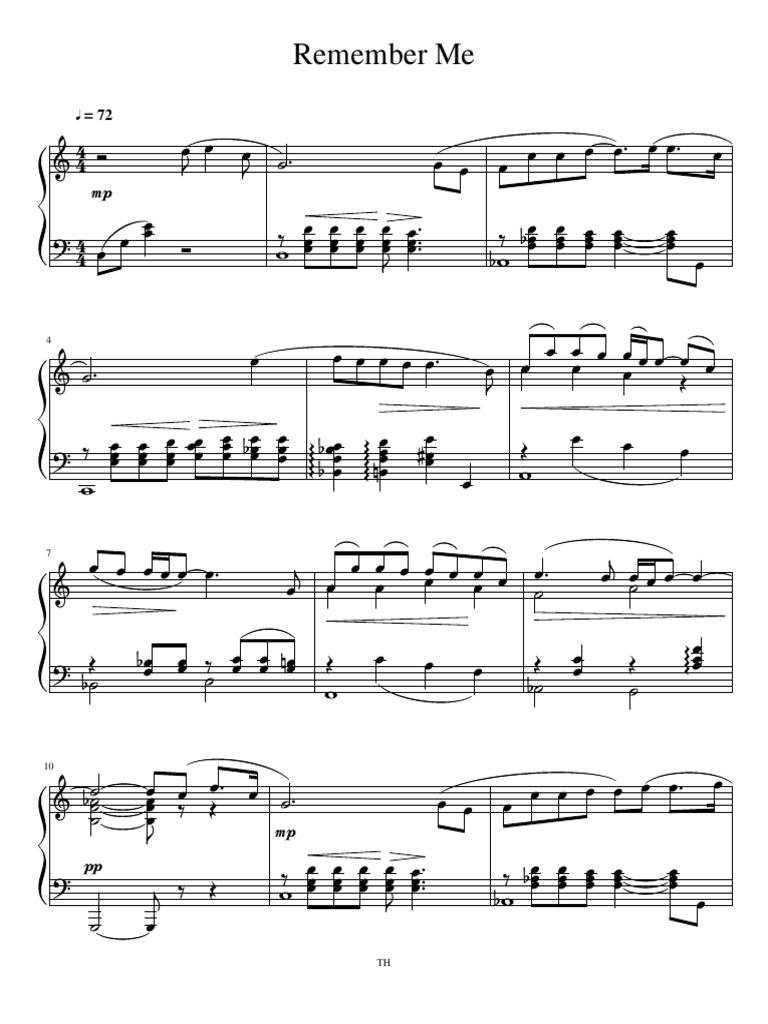 Remember Me (Recuerdame) - Coco (Pixar) - Piano | PDF