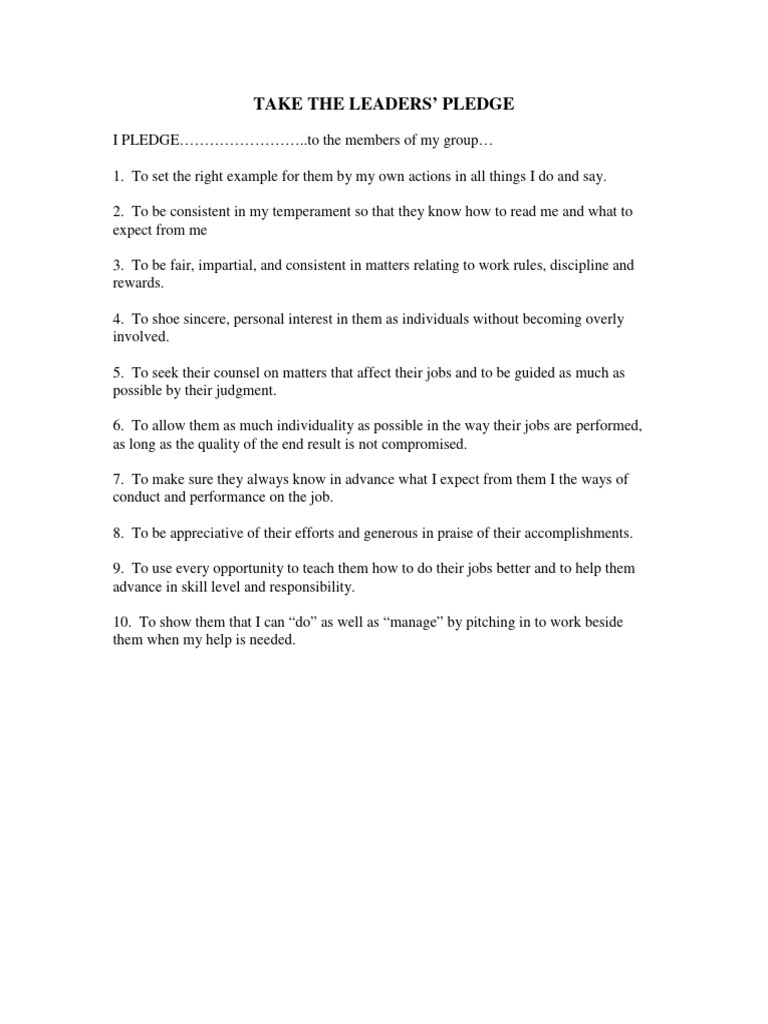 Leaders Pledge | PDF