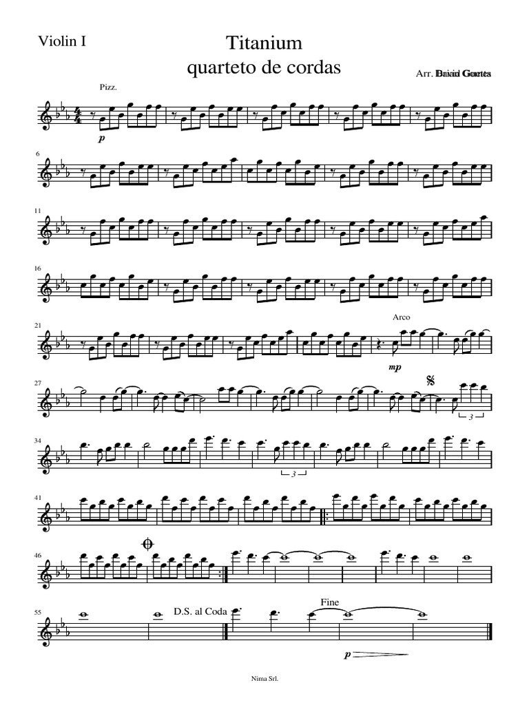 Titanium - String Quartet-Violin I | PDF