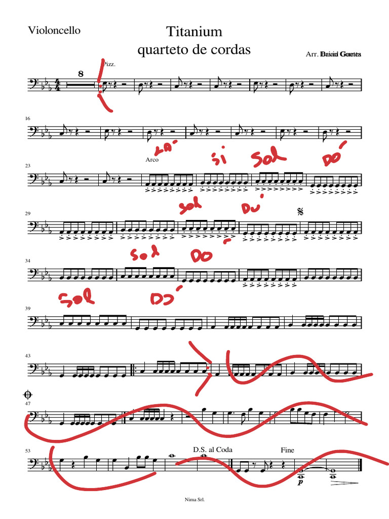 Titanium - String Quartet-Violoncello | PDF