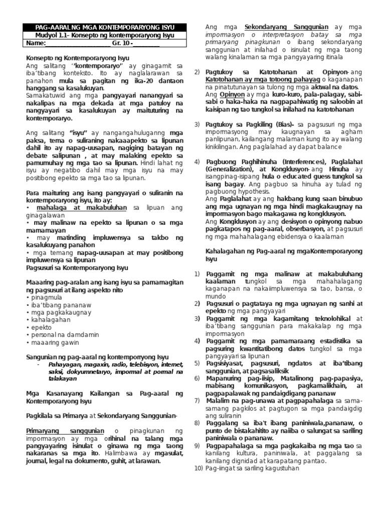 1st Quarter AP 10 Mudyol | PDF